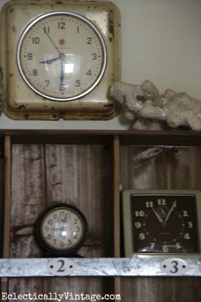 Rustic Decor - Vintage Clock Collection Display